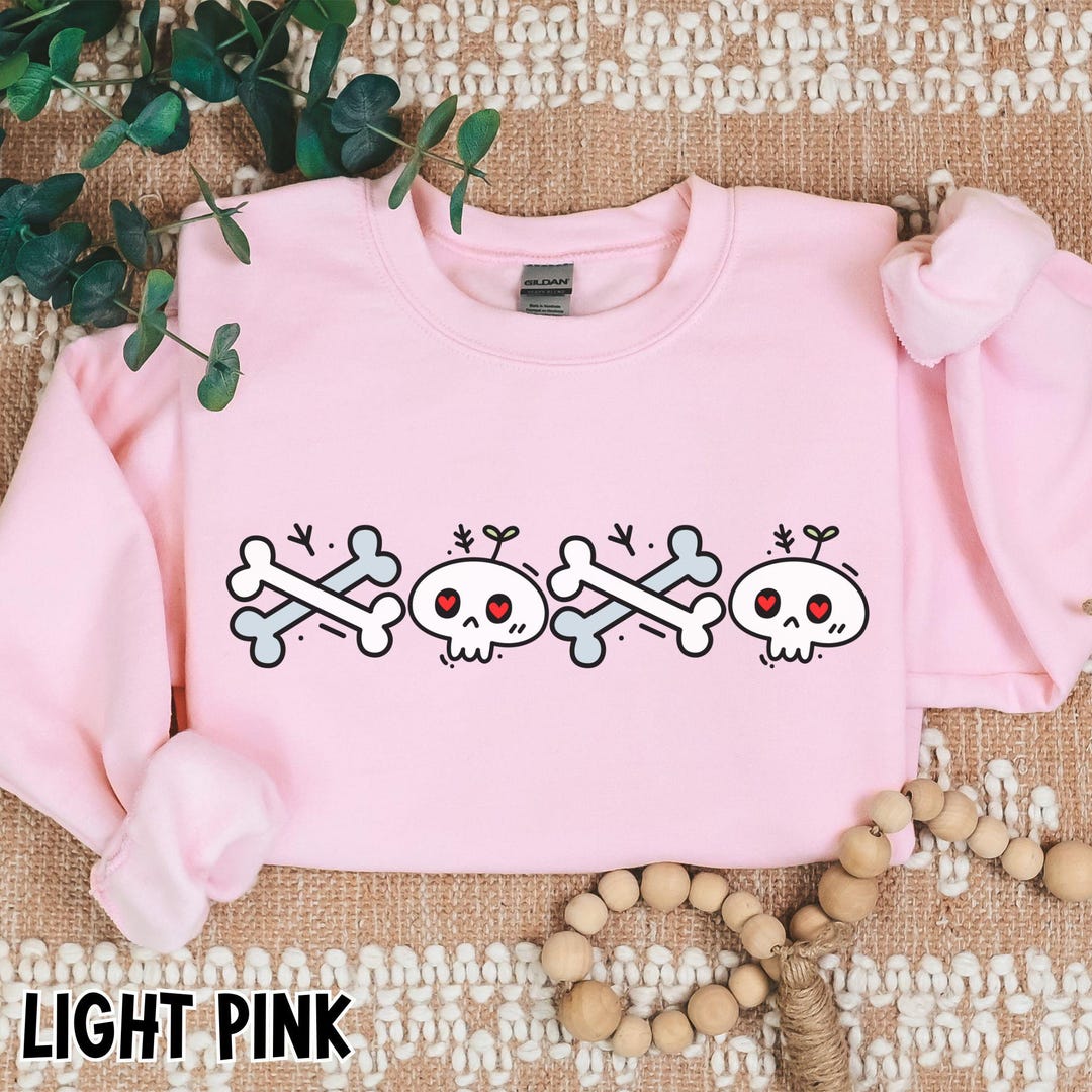 XOXO Sweatshirt Spooky Valloween Skull Sweater Cute Skeleton Valentine ...