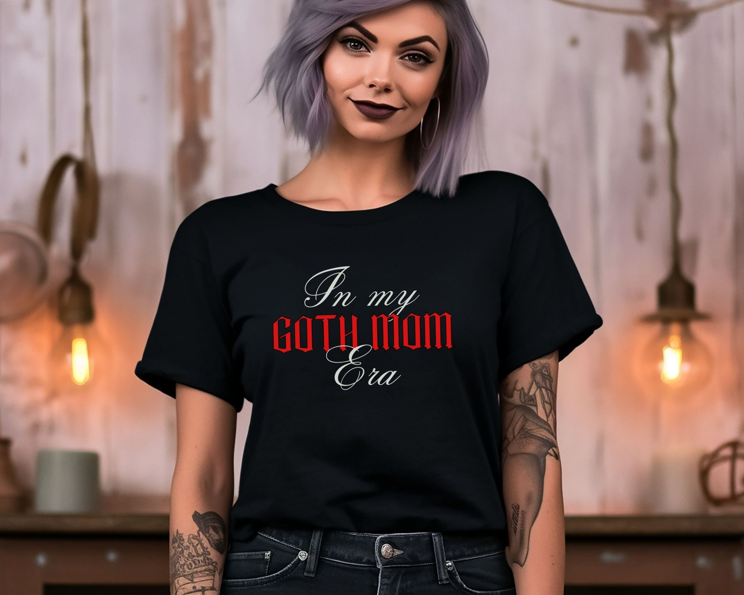 Goth Mom Shirt in My Mom Era Funny Alt Mother Tshirt Elder Emo - Etsy