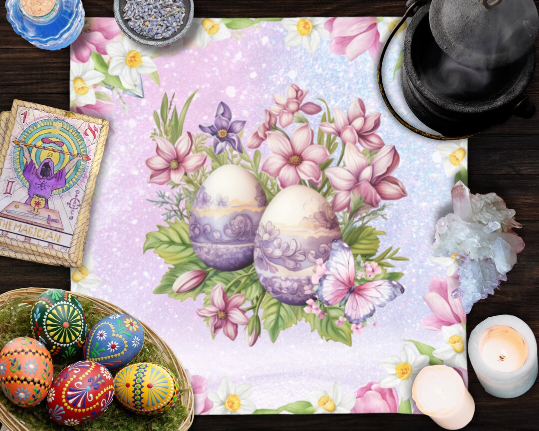 Spring Equinox Tarot Cloth Ostara Altar Cloth Ostara Spring Watercolor ...