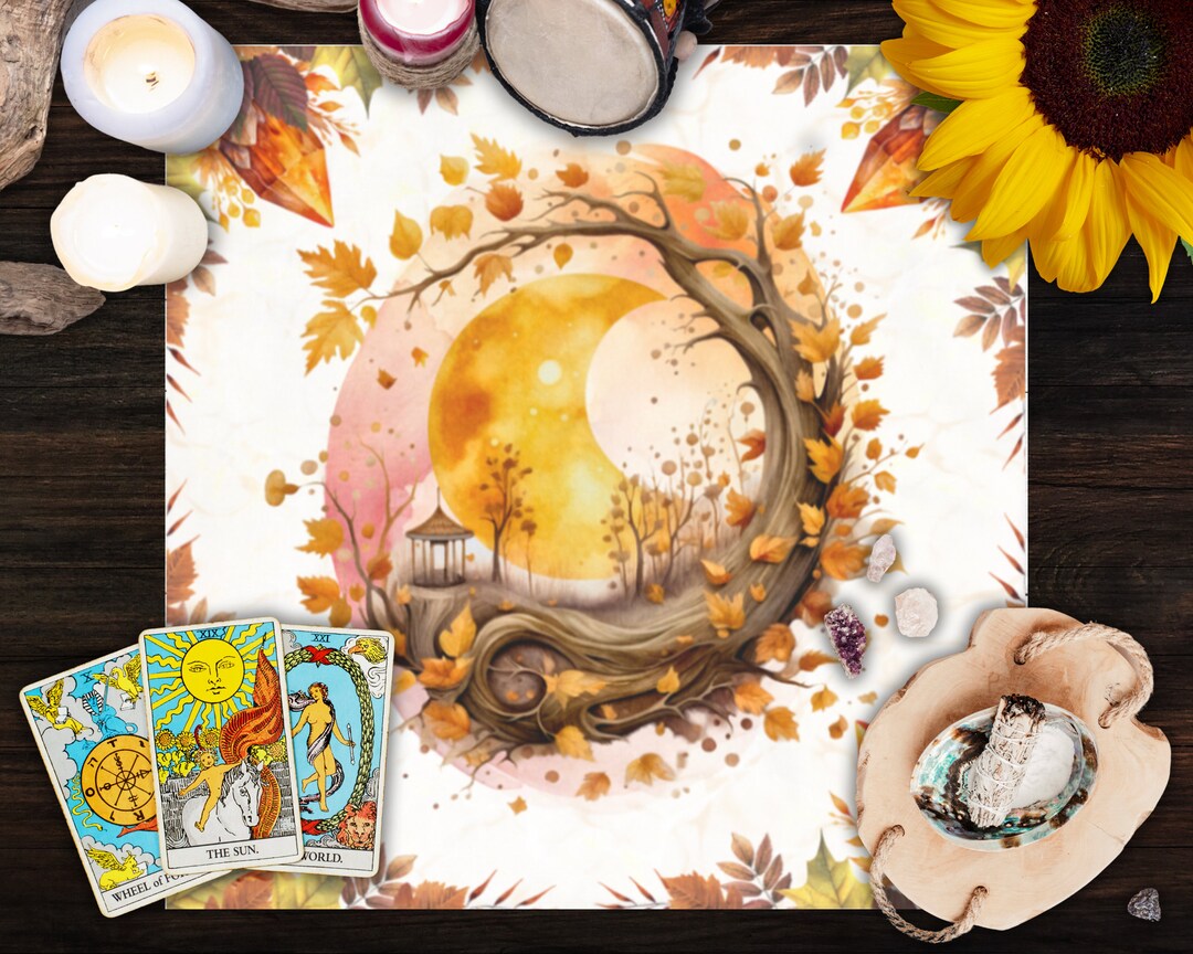 Watercolor Mabon Altar Cloth Witchcraft Tarot Cloth Witchy Aesthetic ...
