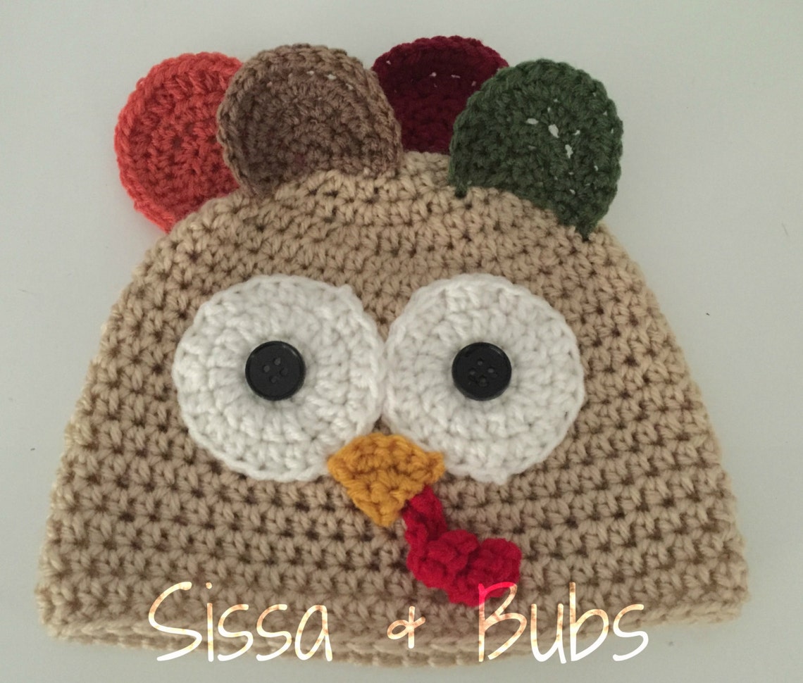 CROCHET PATTERN: the Big-eyed Turkey Beanie, Holiday Beanie ...
