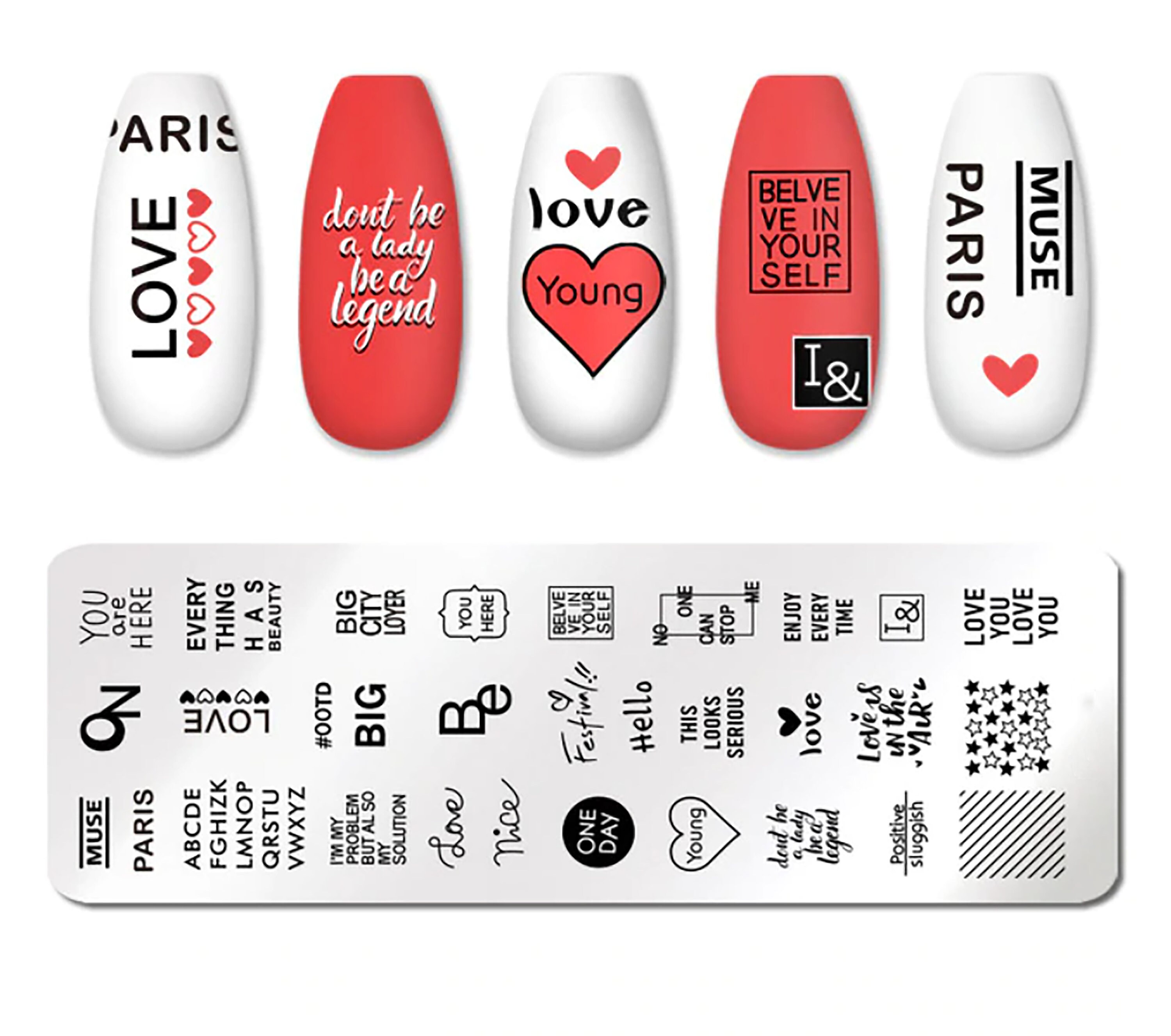 Loving Text Nail Art Stamping Plate Nail Stamp for DIY | Etsy