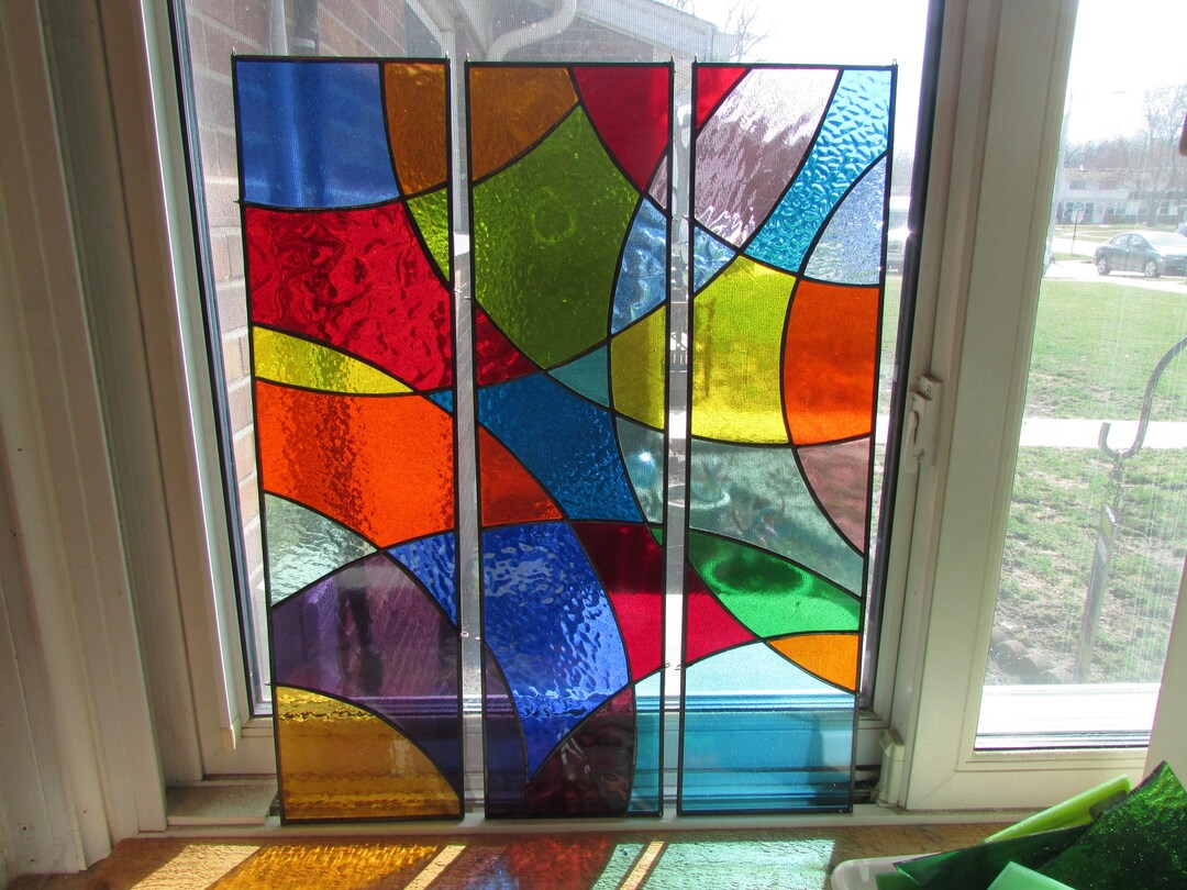 3 Panel-stained Glass - Etsy