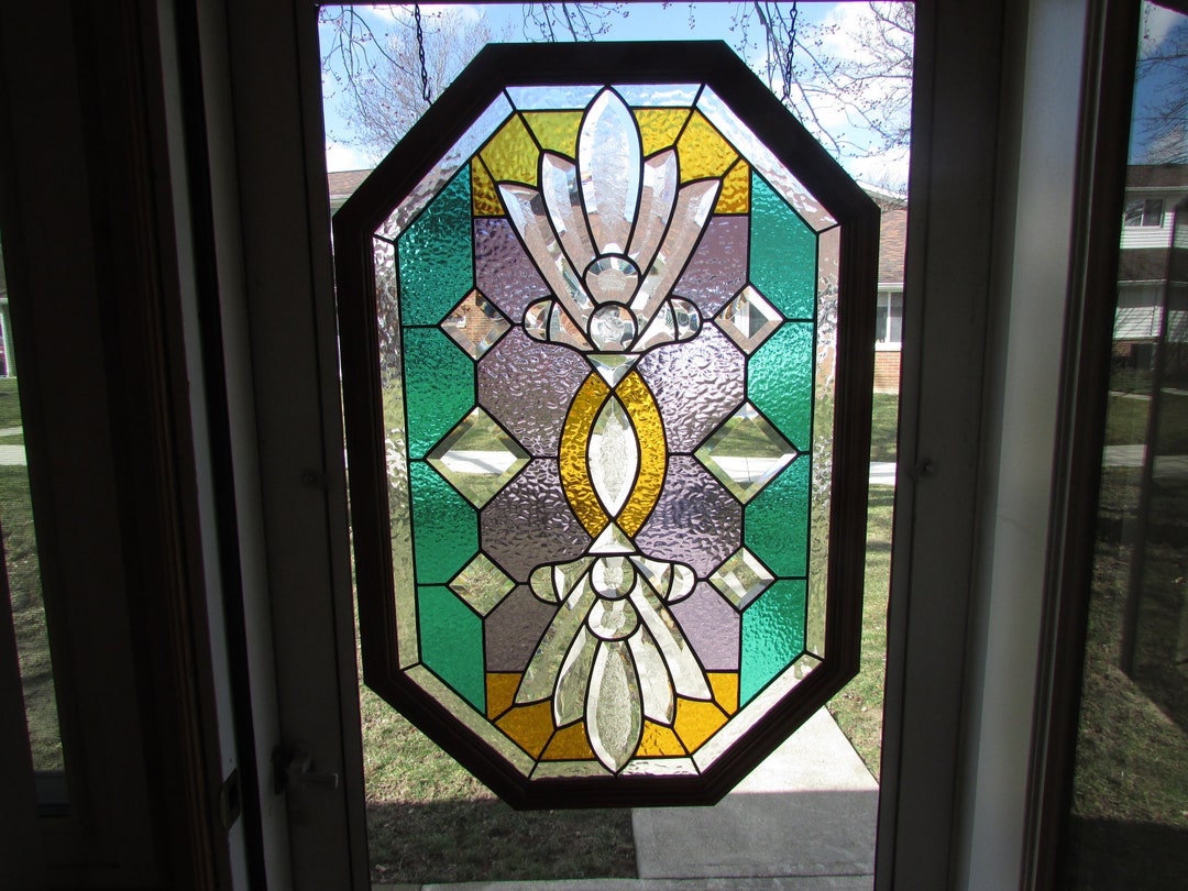 Framed Stained Glass Panel - Etsy