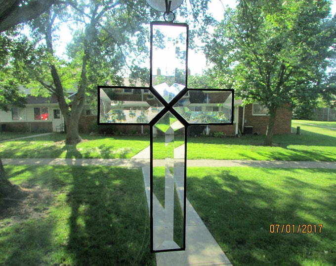 Beveled Cross Suncatcher - Etsy