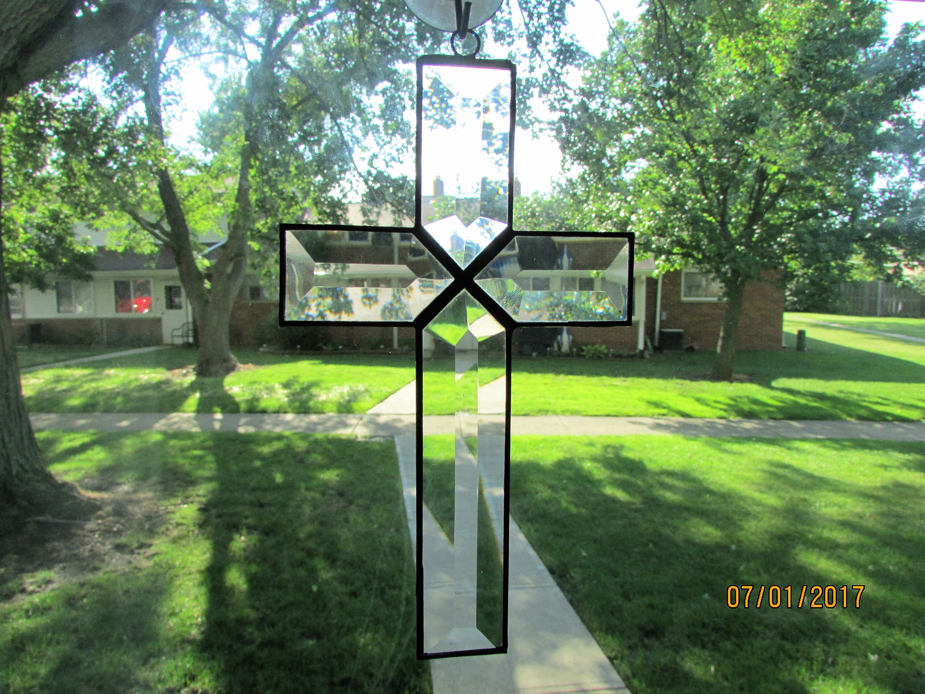 Beveled Cross Suncatcher - Etsy