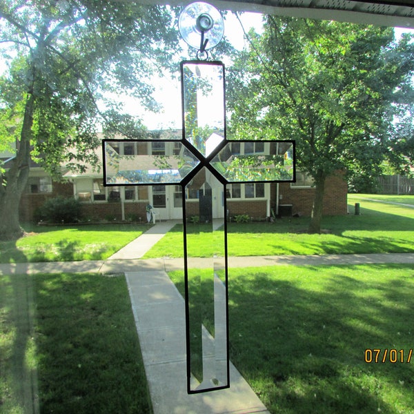 Stained Glass Cross Suncatcher - Etsy