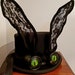 Evil Bunny Top Hat 100% Wool Steampunk Black Goggles Green - Etsy