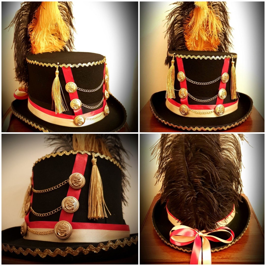 Circus Ringmaster Black 100% Wool Top Hat Ringleader Lion Tamer Freak ...