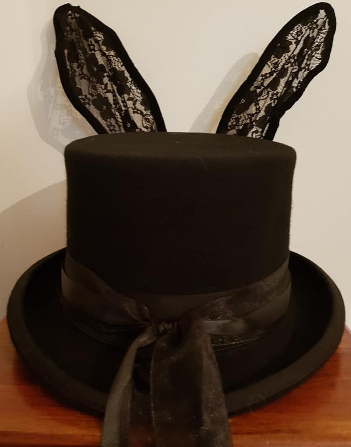 Evil Bunny Top Hat 100% Wool Steampunk Black Goggles Green | Etsy