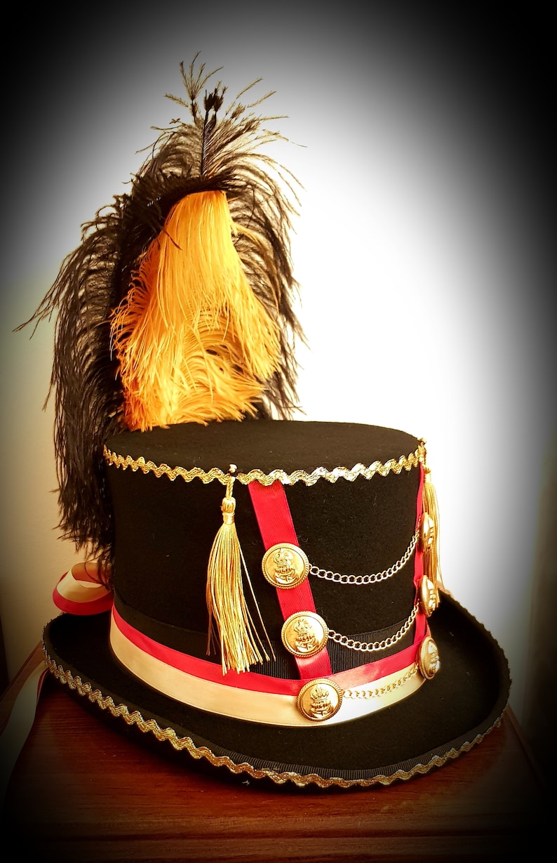 Circus Ringmaster Black 100% Wool Top Hat Ringleader Lion Tamer Freak ...
