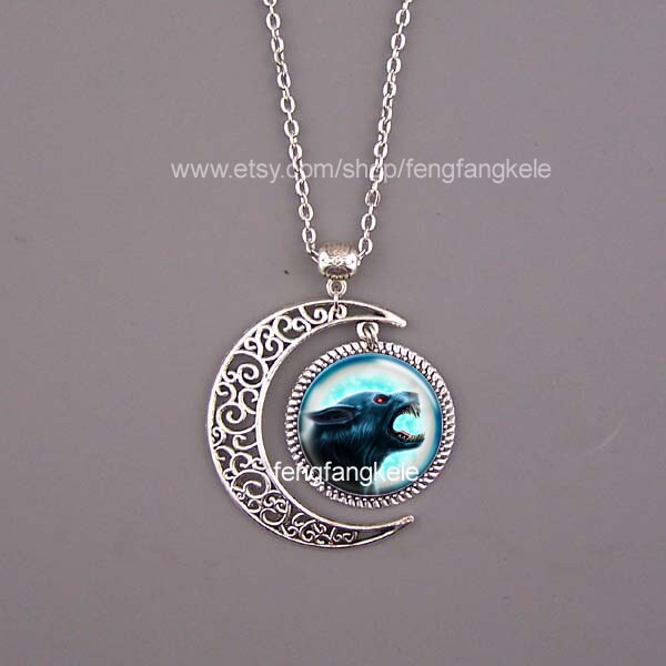 Werewolf Necklace Wolf Head Jewelry Werewolf Pendant Dark Clouds ...