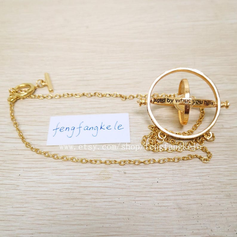 Gold Sand Timer Hourglass Necklace - Time Turner Style Pendant - Etsy