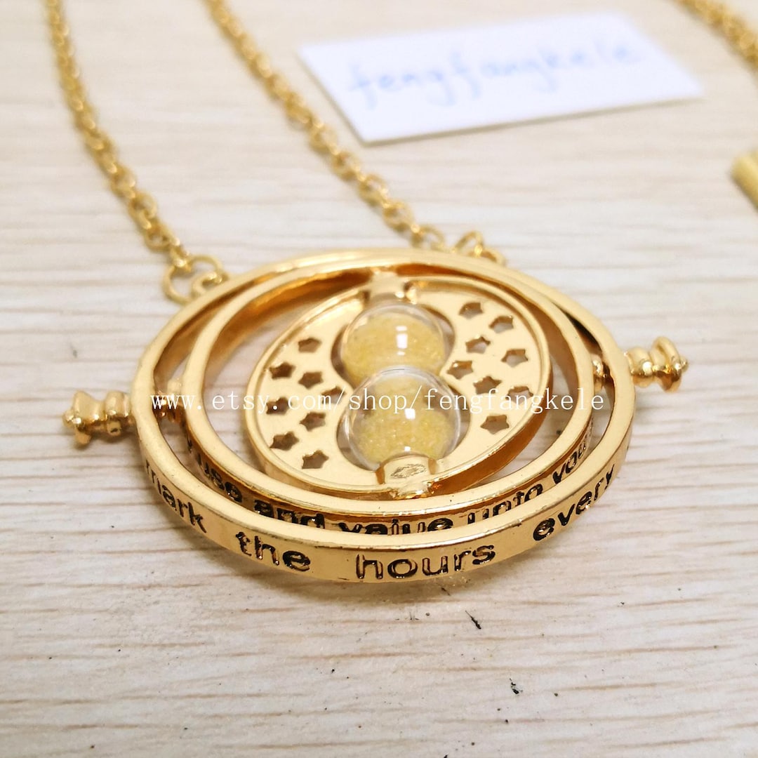 Gold Sand Timer Hour Glass Hourglass Necklace Time Turner Turn Style ...