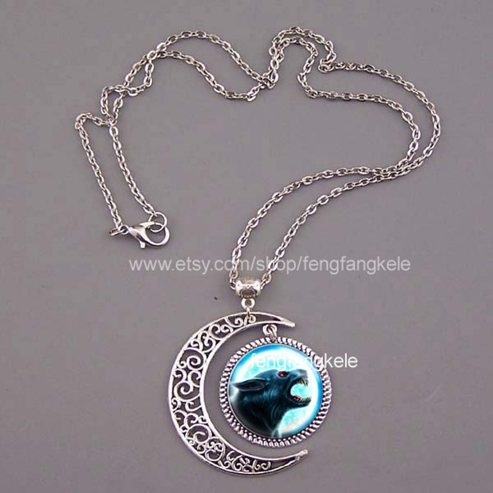 Werewolf Necklace Wolf Head Jewelry Werewolf Pendant Dark Clouds ...