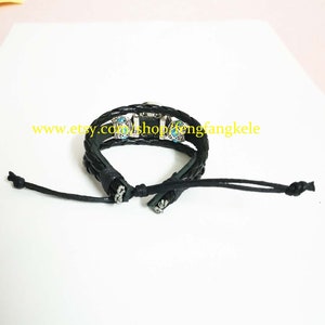 Mega Evolution Bracelet Jewelry Custom Picture Gift Black Dark Brown ...