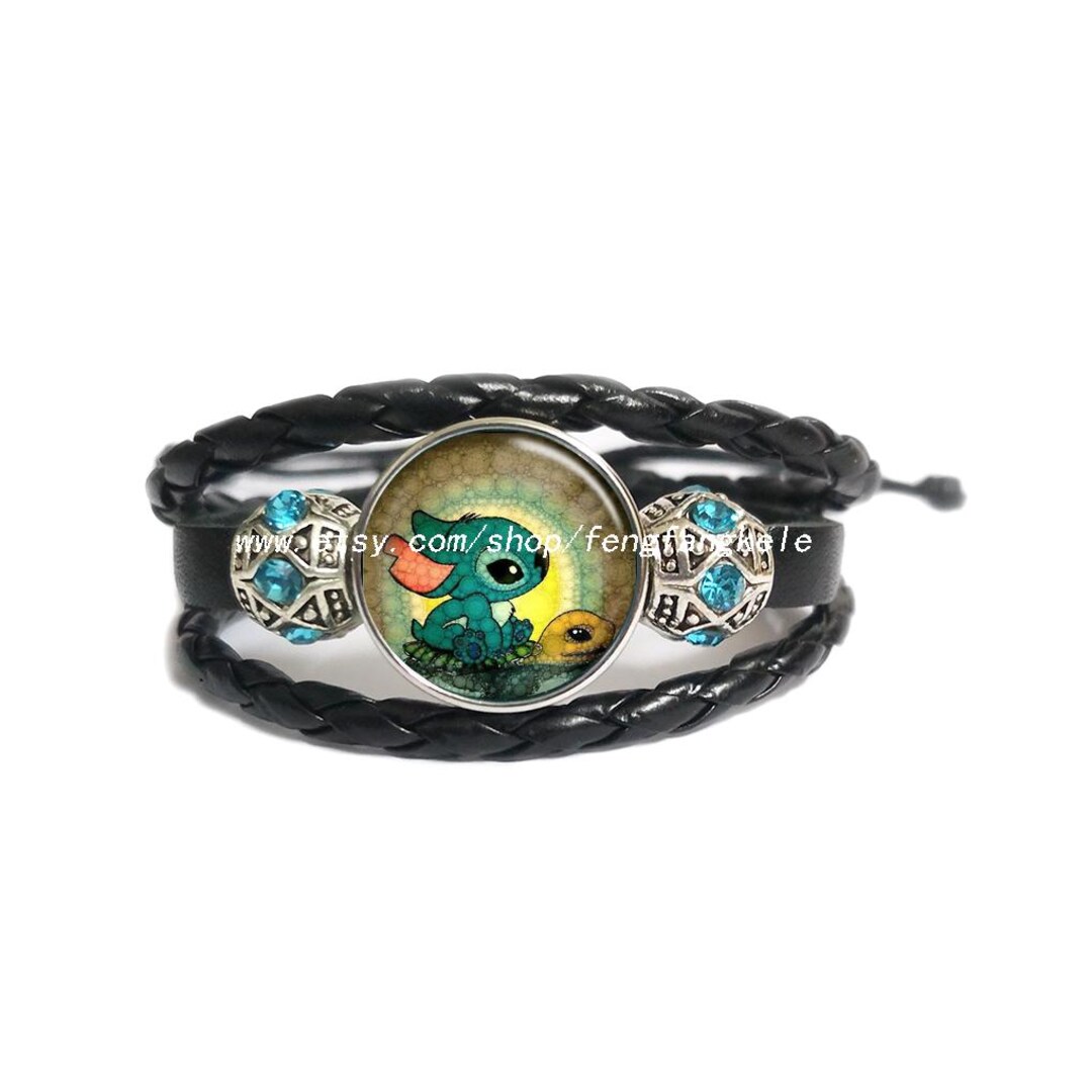 Lilo & Stitch Braided Leather Bracelet, Custom Cartoon Jewelry - Etsy