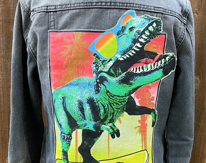Dinosaur Denim Jacket - Etsy