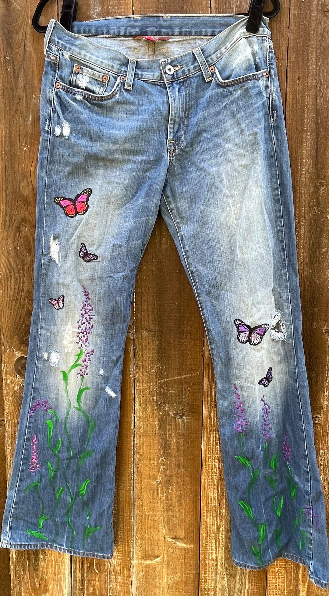 Hand Painted Jeans - Etsy