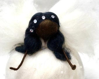 Black Hair Angel Tree Topper - Etsy