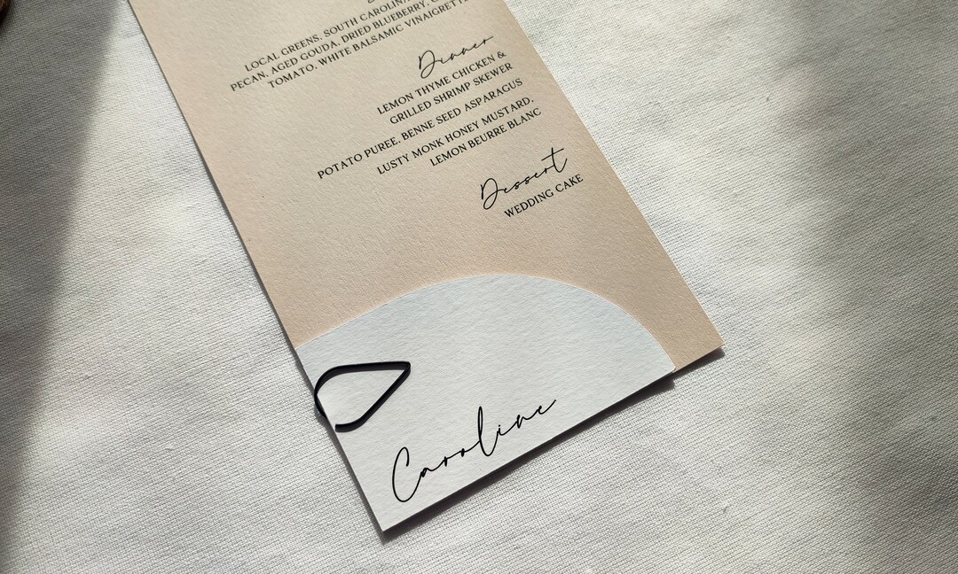 Modern Wedding Menu, Half Arch Place Card Included, Wedding Menu ...