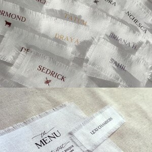 Fabric Menu, Wedding Fabric Menus, Green Printed Cotton Menu, Modern ...