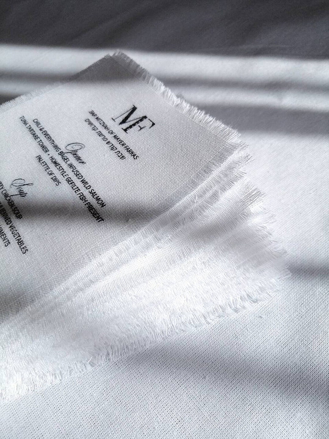 Fabric Menu, Wedding Fabric Menus, Let's Eat, Modern Menu, Rustic ...