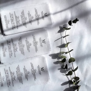 Fabric Menu, Wedding Fabric Menus, Let's Eat, Modern Menu, Rustic ...