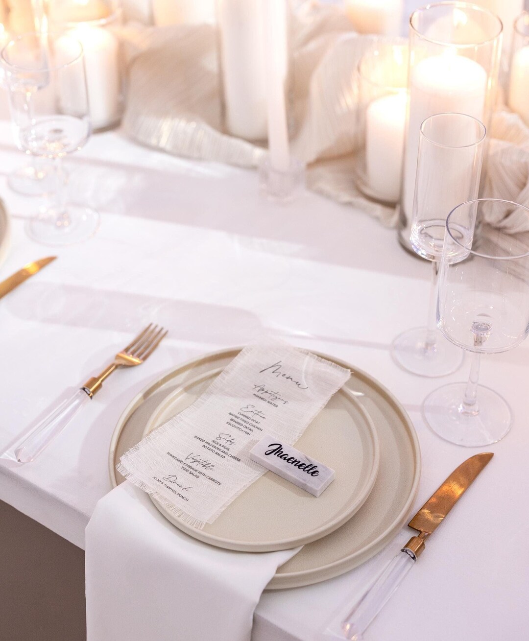 Linen Menu, Wedding Fabric Menus, Let's Eat, Modern Menu, Rustic ...