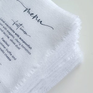 Fabric Menu, Wedding Fabric Menus, Let's Eat, Modern Menu, Rustic ...