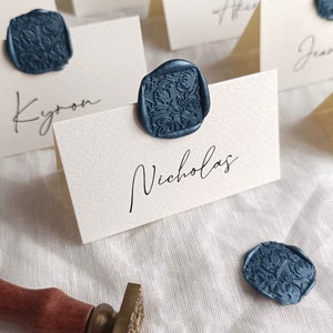 Wax Seal Place Cards, Ivory Name Cards, Wedding Escort Cards, Elegant ...