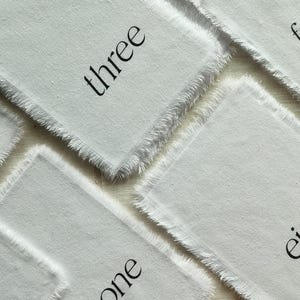 Printed Fabric Table Numbers: Natural Cotton, Frayed Edge - Etsy