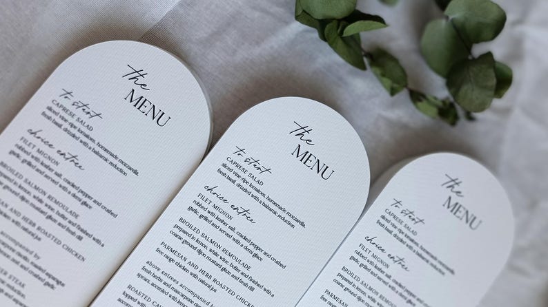 Arch Wedding Menu, Minimalist Menus, Modern Geometric Design - Etsy