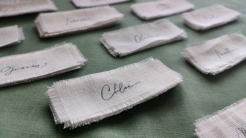 Linen Menu, Linen Fabric Menus With Raw Edges and Optional Name Cards ...
