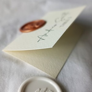 Wax Seal Place Cards, Ivory Name Cards, Wedding Escort Cards, Elegant ...