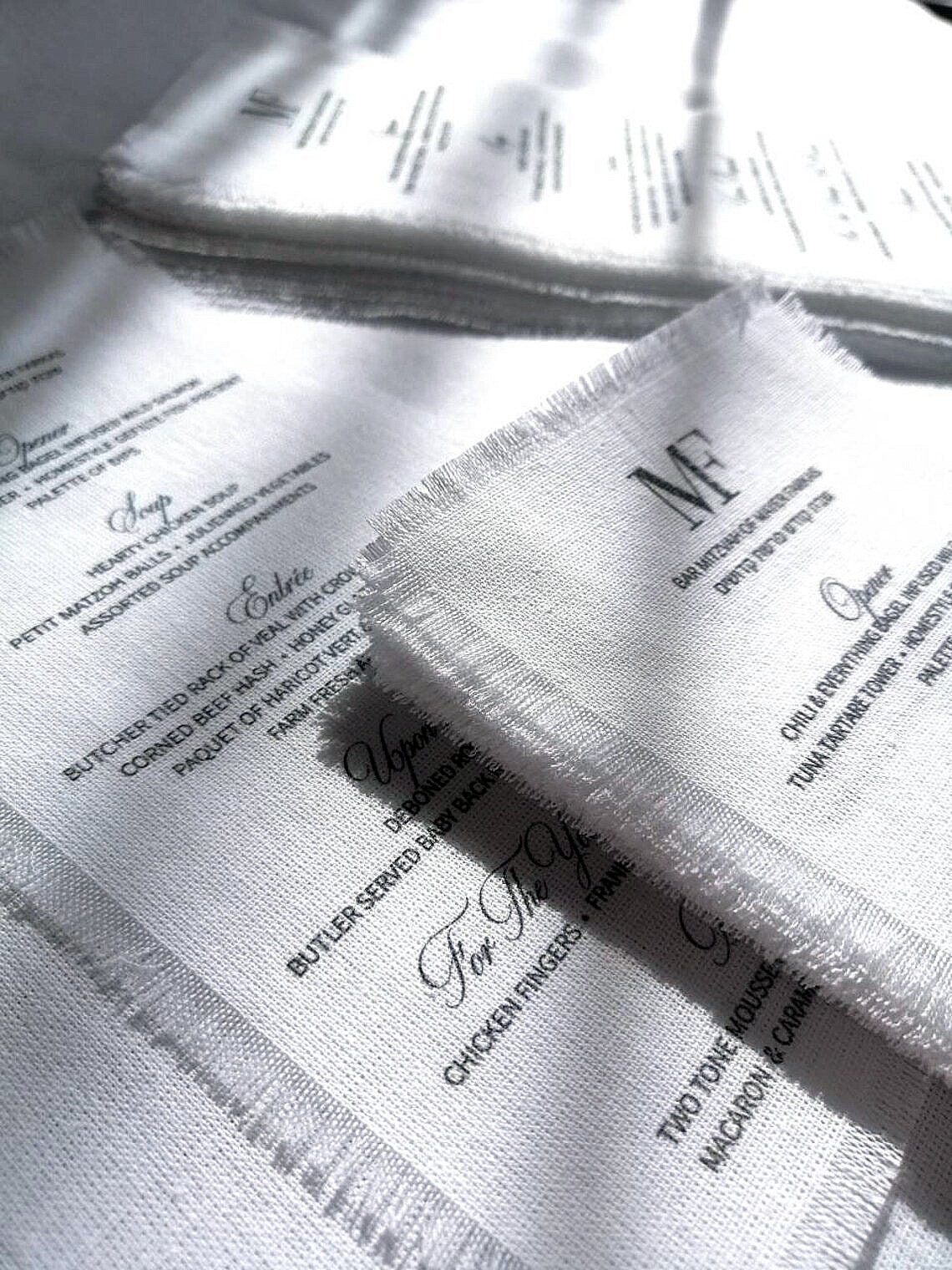 Fabric Menu Wedding Fabric Menus Let's Eat Modern Menu - Etsy