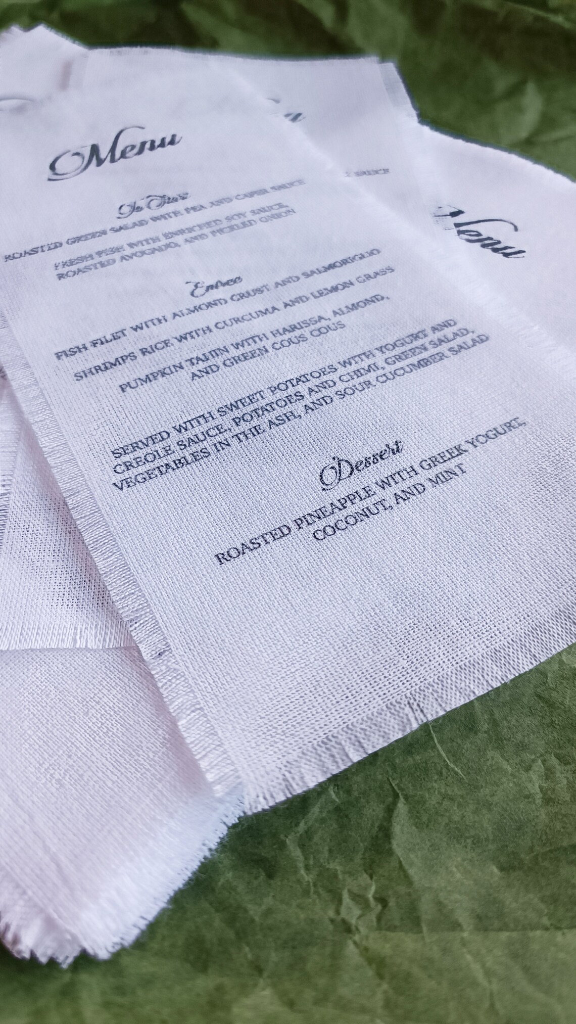 Fabric Menu Wedding Fabric Menus Let's Eat Modern Menu - Etsy