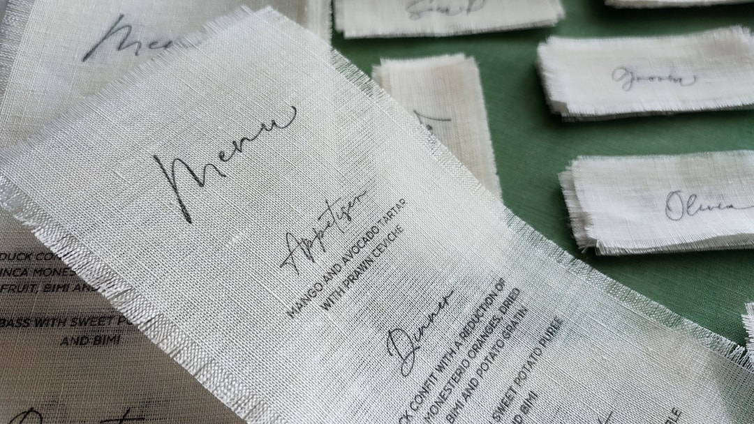 Linen Menu, Linen Fabric Menus With Raw Edges and Optional Name Cards ...