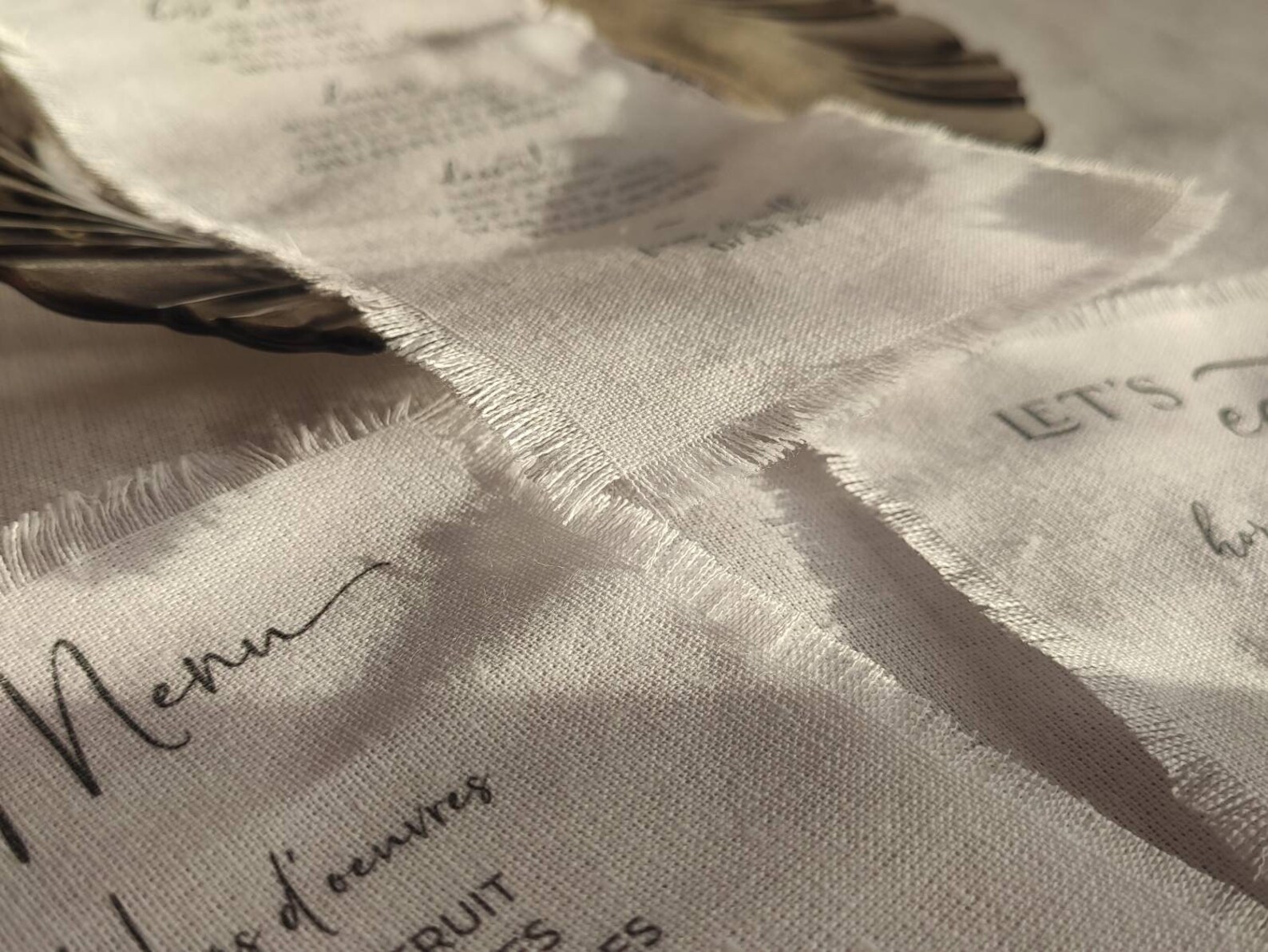 Fabric Menu Wedding Fabric Menus Let's Eat Modern Menu - Etsy