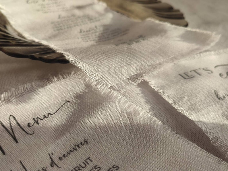 Fabric Menu Wedding Fabric Menus Let's Eat Modern Menu - Etsy