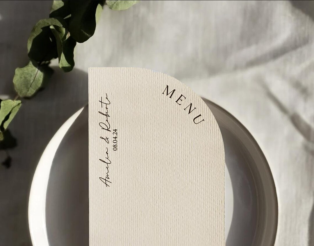 Half Arch Menu, Printed Arch Wedding Menu, Wedding Menu, Minimalist ...