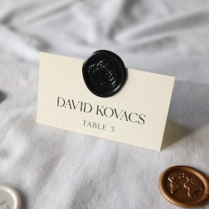 Wax Seal Place Cards, Ivory Name Cards, Wedding Escort Cards, Elegant ...