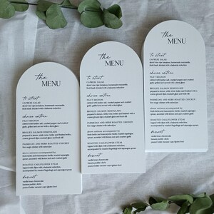 Arch Menu, Printed Arch Wedding Menu, Wedding Menu, Minimalist Menu ...