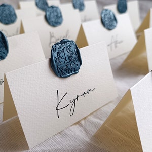 Wax Seal Place Cards, Ivory Name Cards, Wedding Escort Cards, Elegant ...
