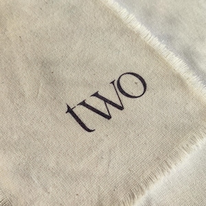 Printed Fabric Table Numbers: Natural Cotton, Frayed Edge - Etsy