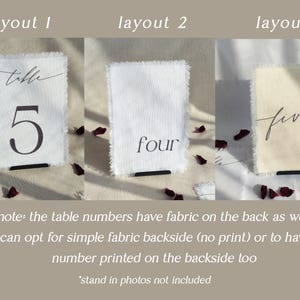 Printed Fabric Table Numbers: Natural Cotton, Frayed Edge - Etsy