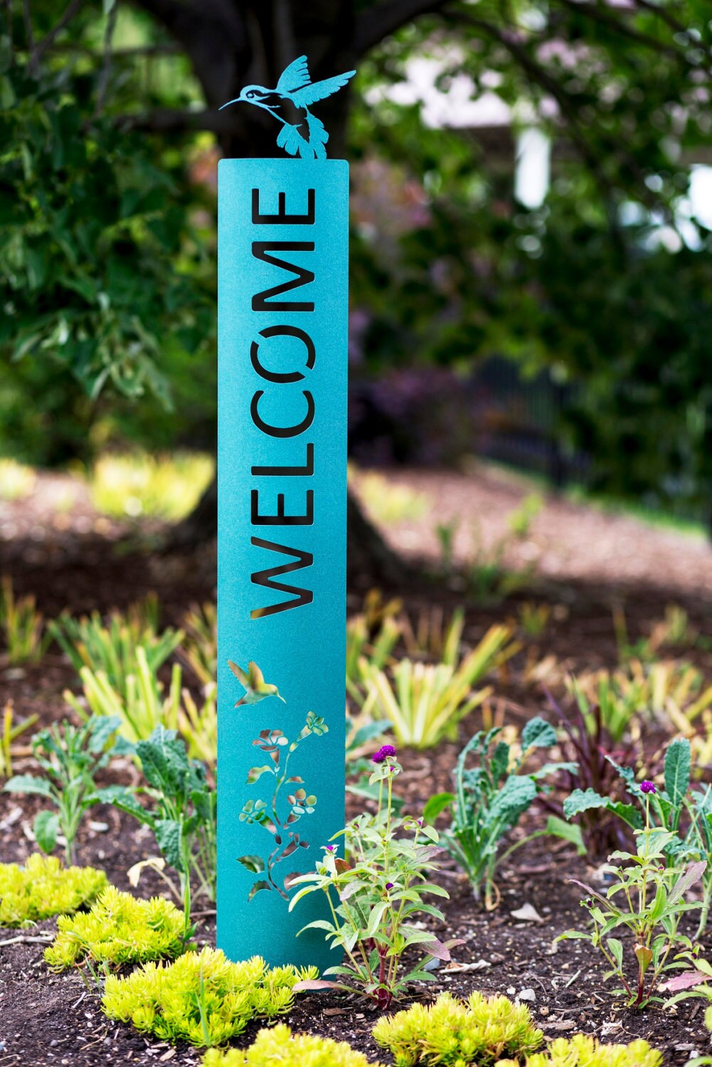 Majestic MFG BIG Hummingbird Welcome Post Garden Stake Pole - Etsy
