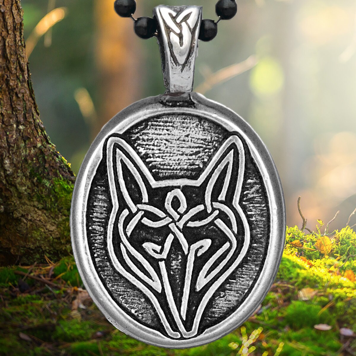 Celtic Knot Wolf Necklace with Fine Pewter Pendant | Etsy