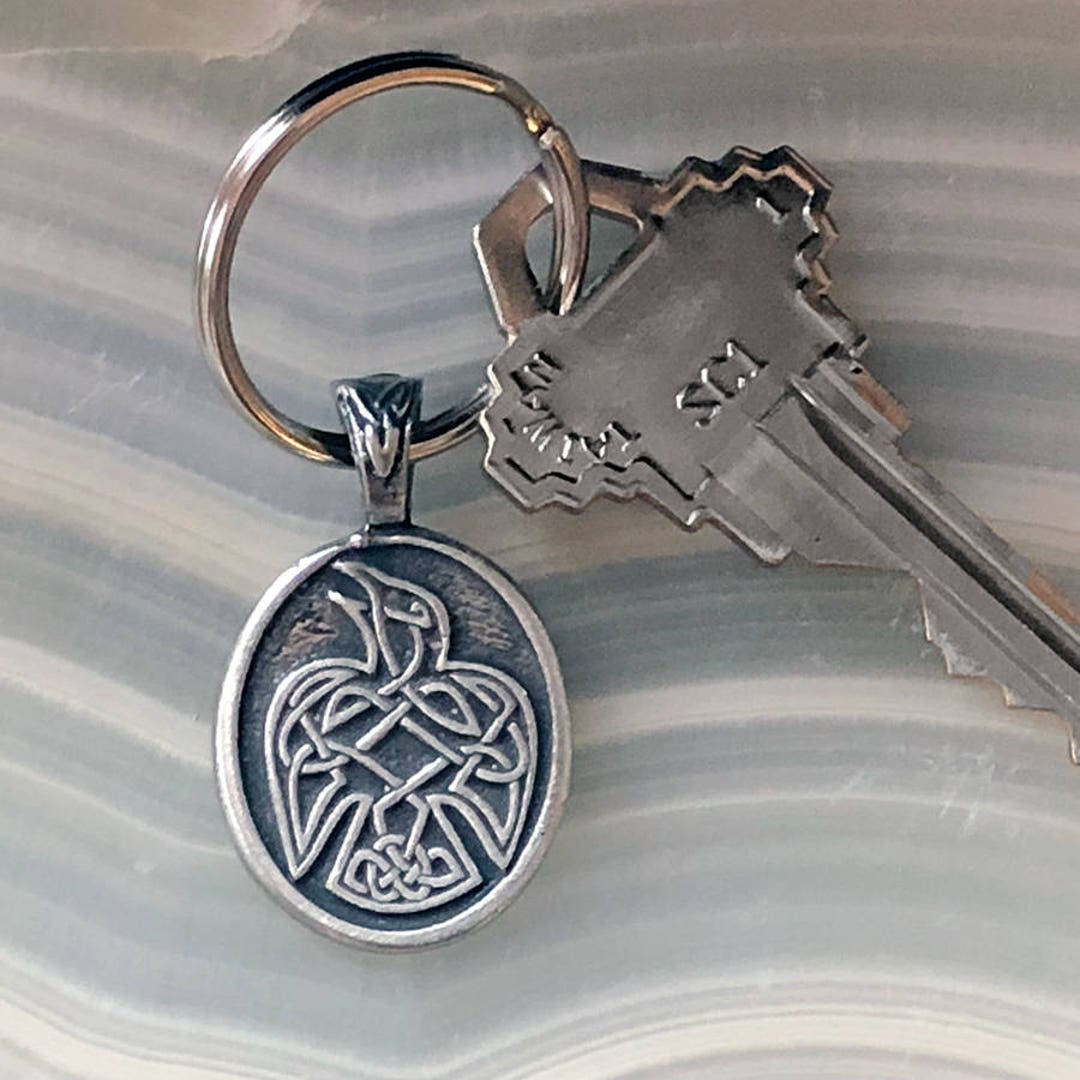 Celtic Raven Keychain - Celtic Knot - Raven Key Ring, Viking, Vikings ...