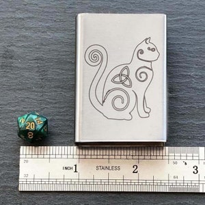 Pocket Travel RPG Dice Set in Celtic Cat Stainless Steel Matchbox - Etsy